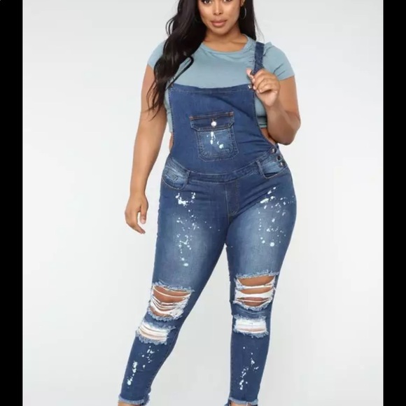 PlusLoveCo | Jeans | Ripped Denim Overalls | Poshmark